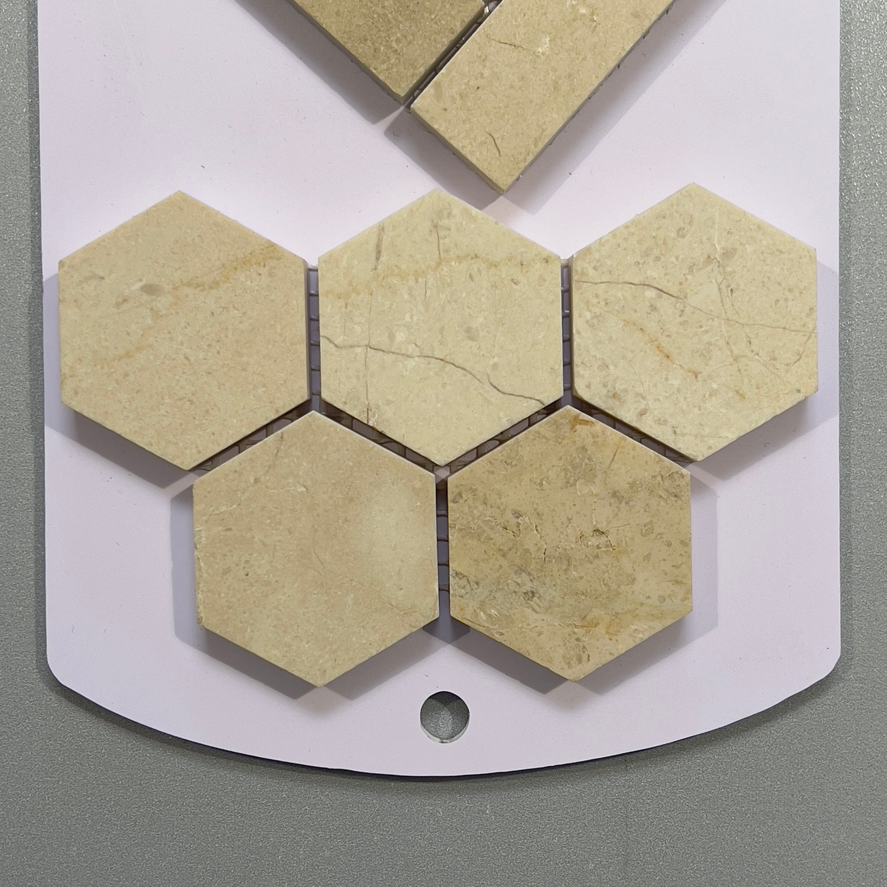 Beige marble hexagon mosaic/pool tile - cvlg14h – Tiles Warehouse