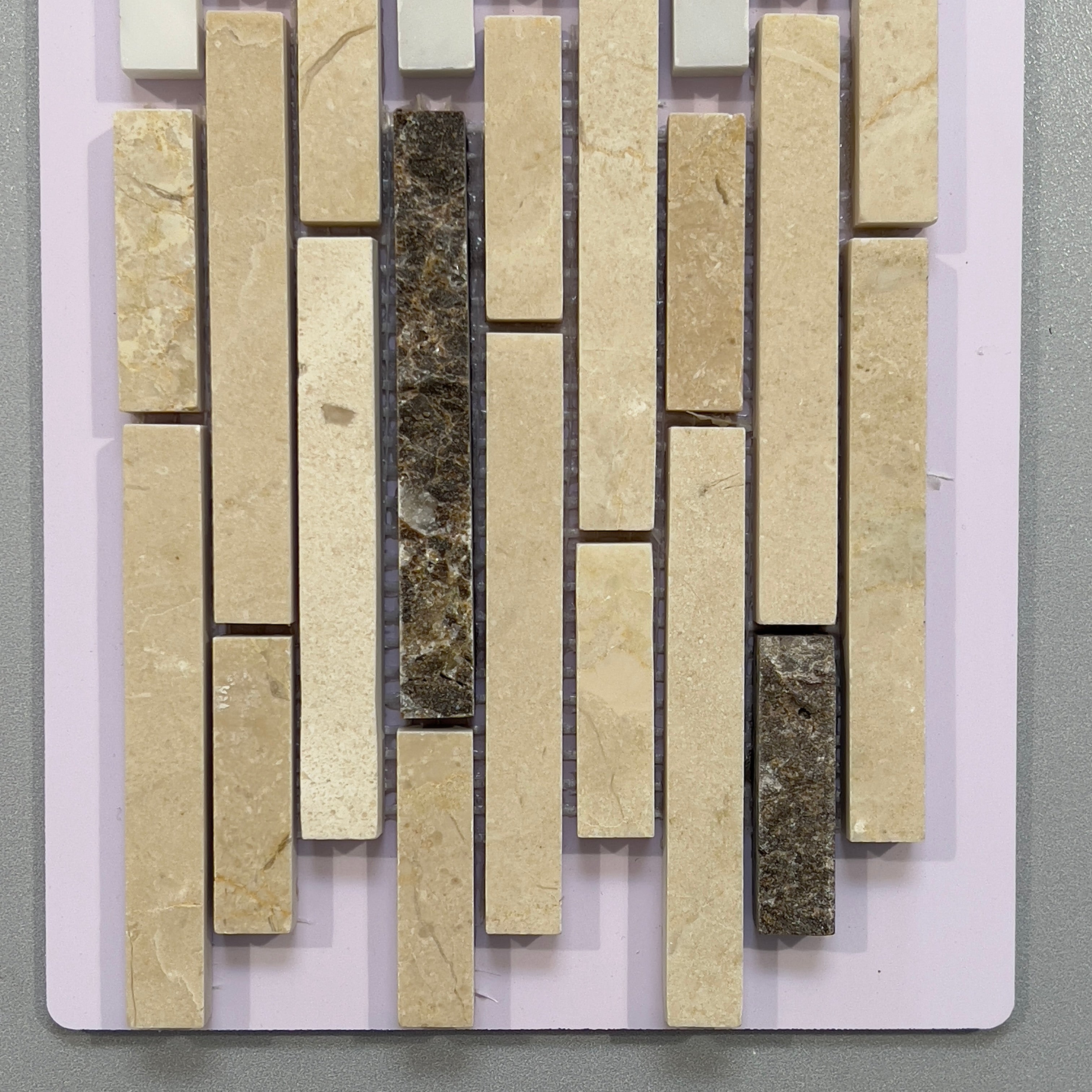 Beige marble linear mosaic - ckbp30 – Tiles Warehouse