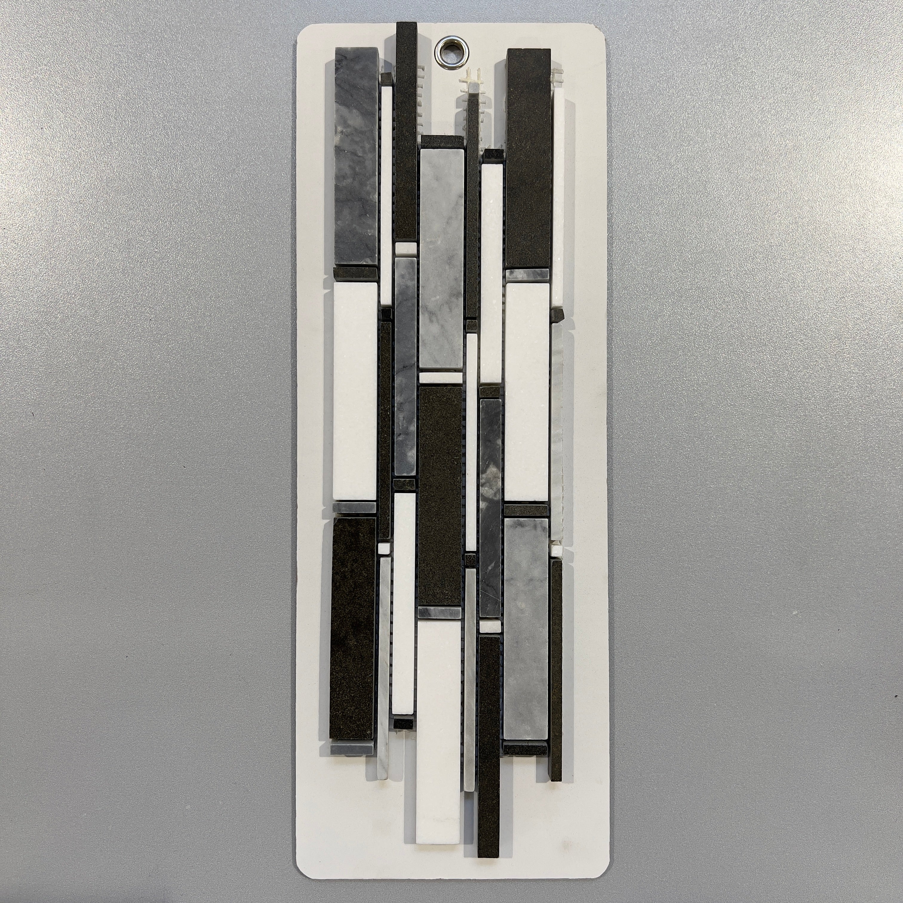 Black and White Limestone and Marble Linear Mosaic/Pool Tile - pcs93 ...