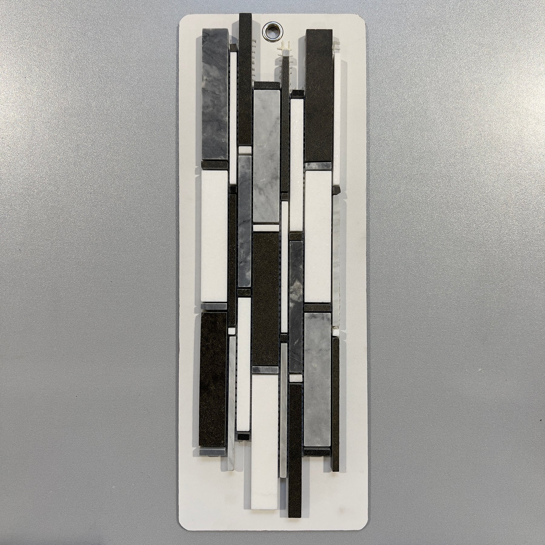 Black and White Limestone and Marble Linear Mosaic/Pool Tile - pcs93 ...