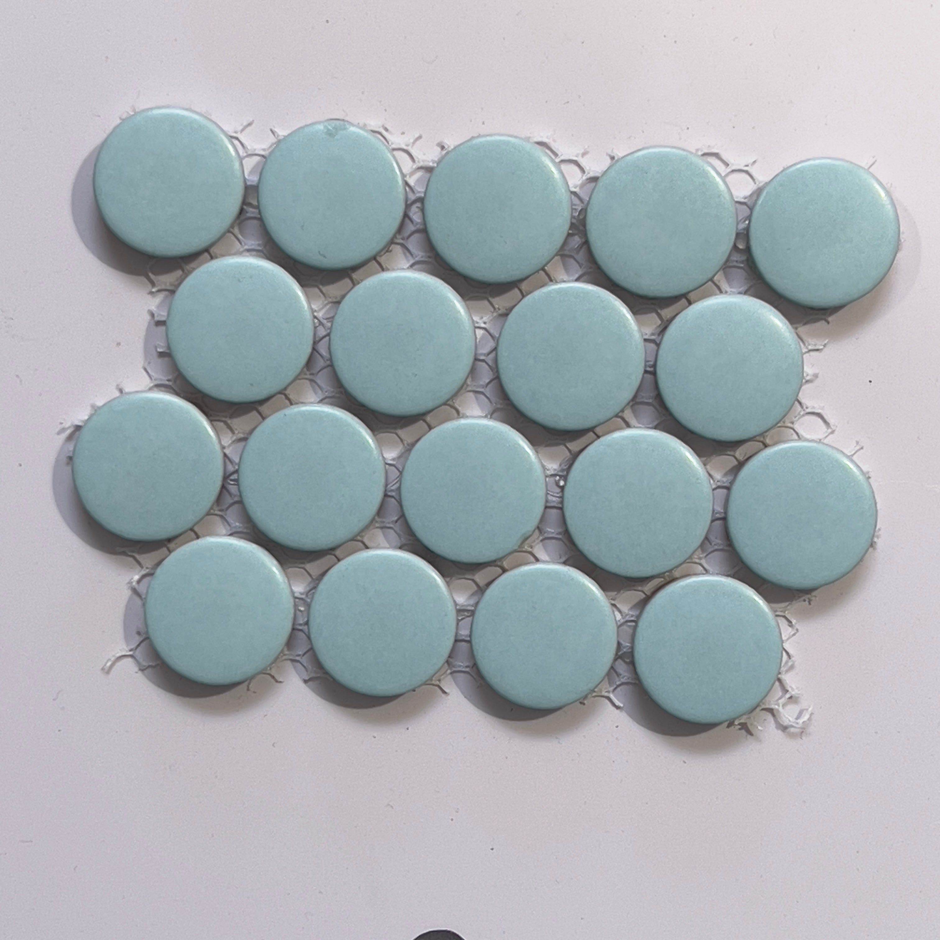 Blue matte porcelain penny round mosaic/pool tile - corb016lblm – Tiles ...