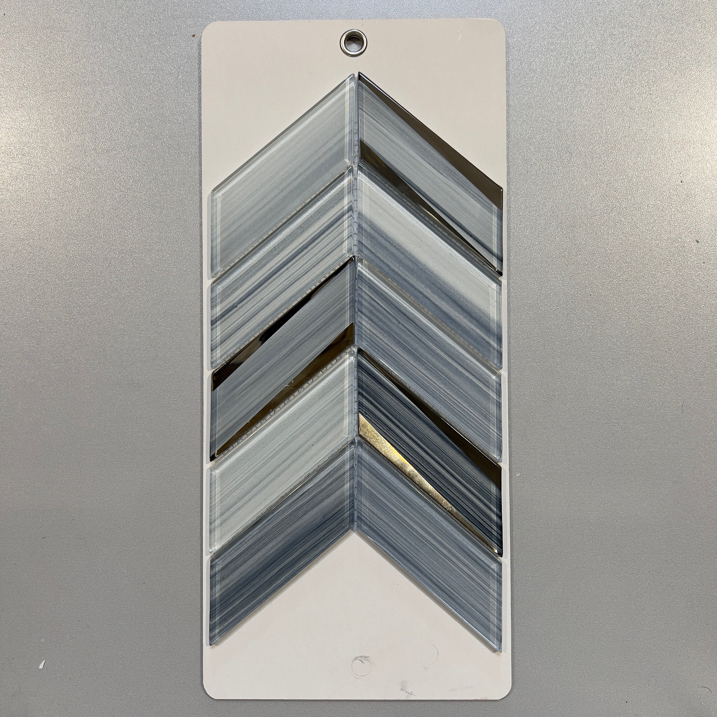 Blue mirrored look glass chevron mosaic - pkla4705 – Tiles Warehouse