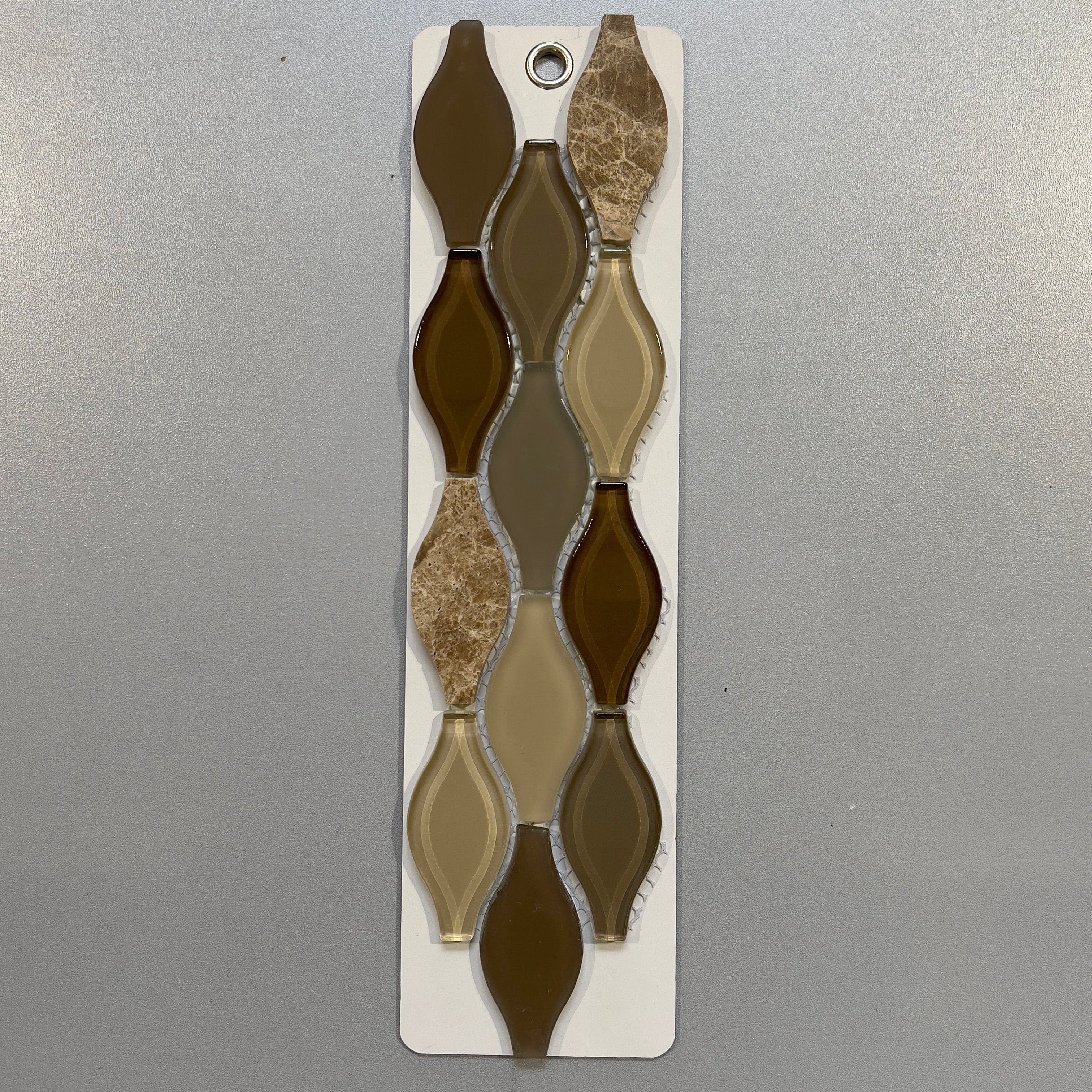 Brown glass and marble ripple mosaic/pool tile - psgs75 – Tiles Warehouse