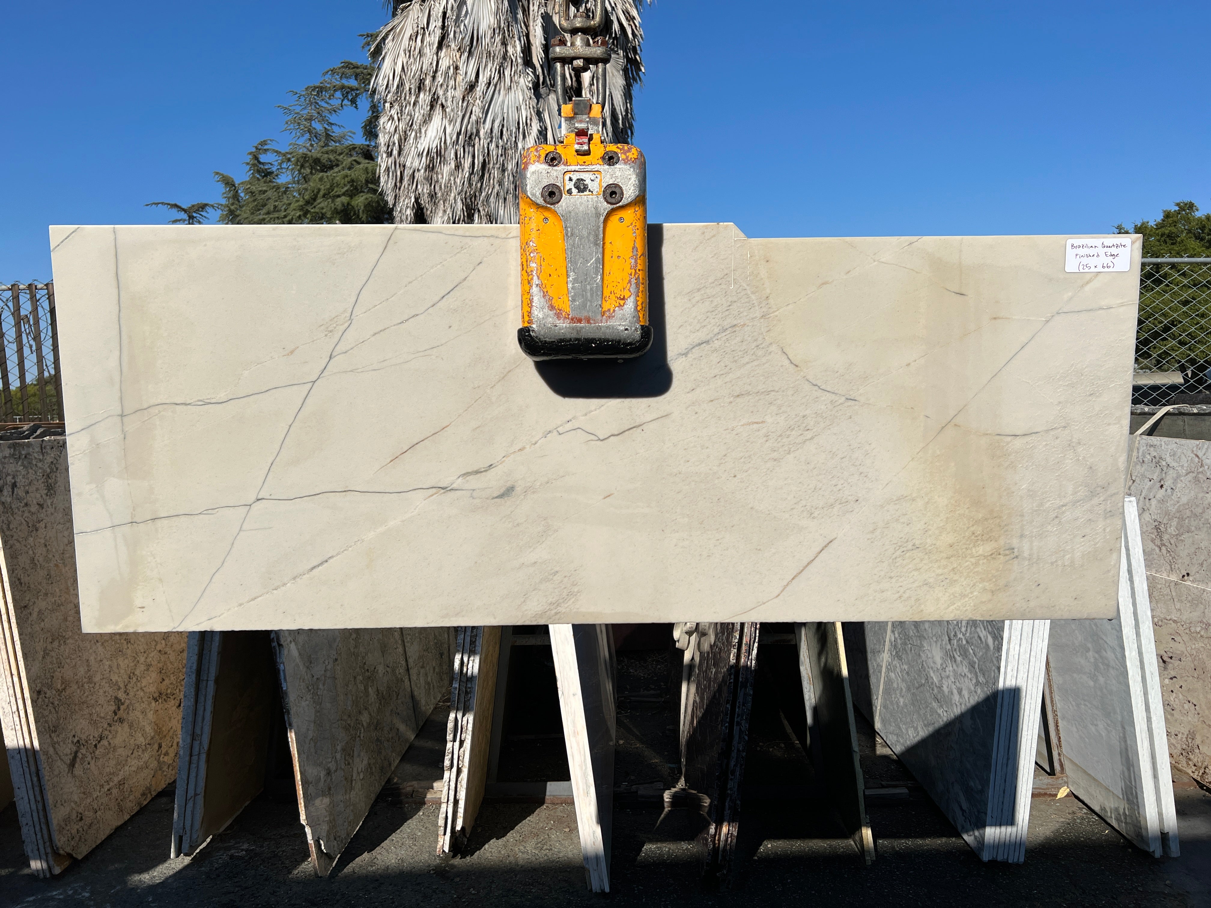 Cream Brazilian Quartzite (25x66) Finished Edge Remnant Slab – Tiles ...