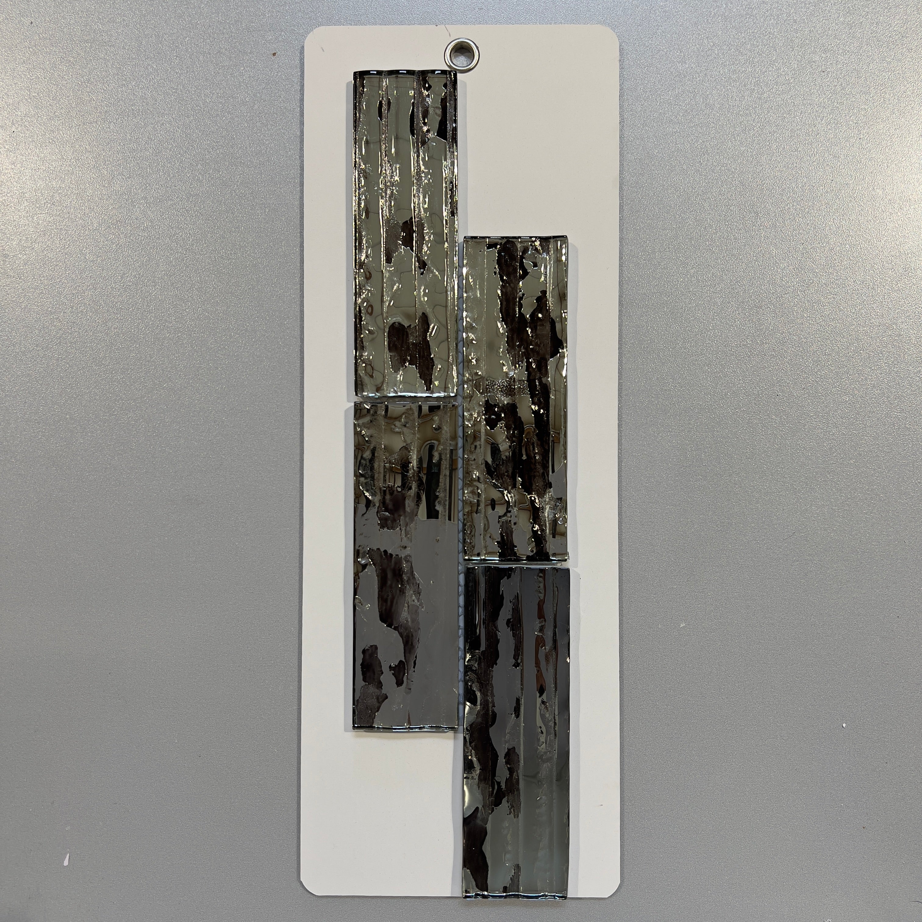 Grey deco mirrored look glass rectangle mosaic - pdrp981 – Tiles Warehouse