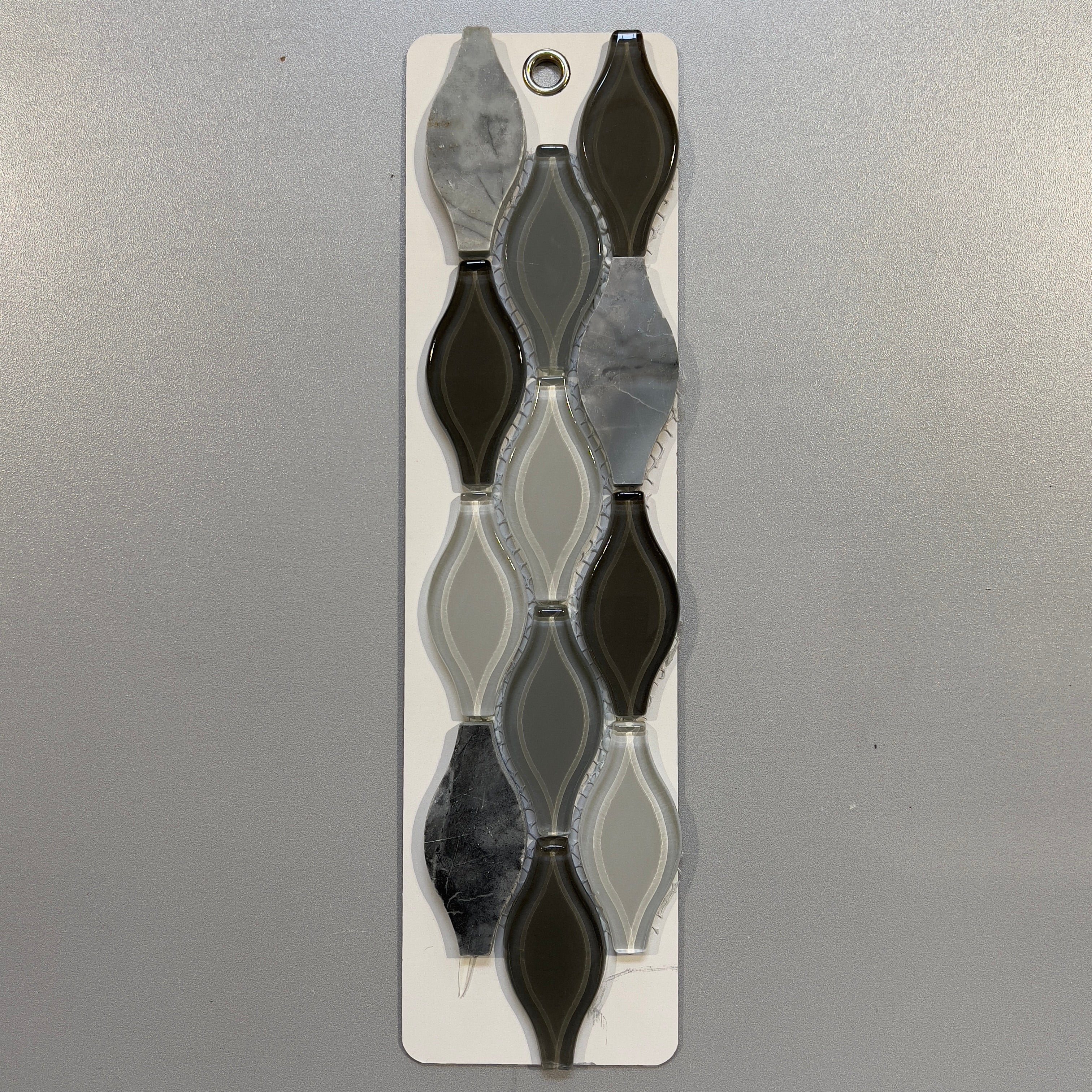 Grey glass and marble ripple mosaic/pool tile - psgs72 – Tiles Warehouse