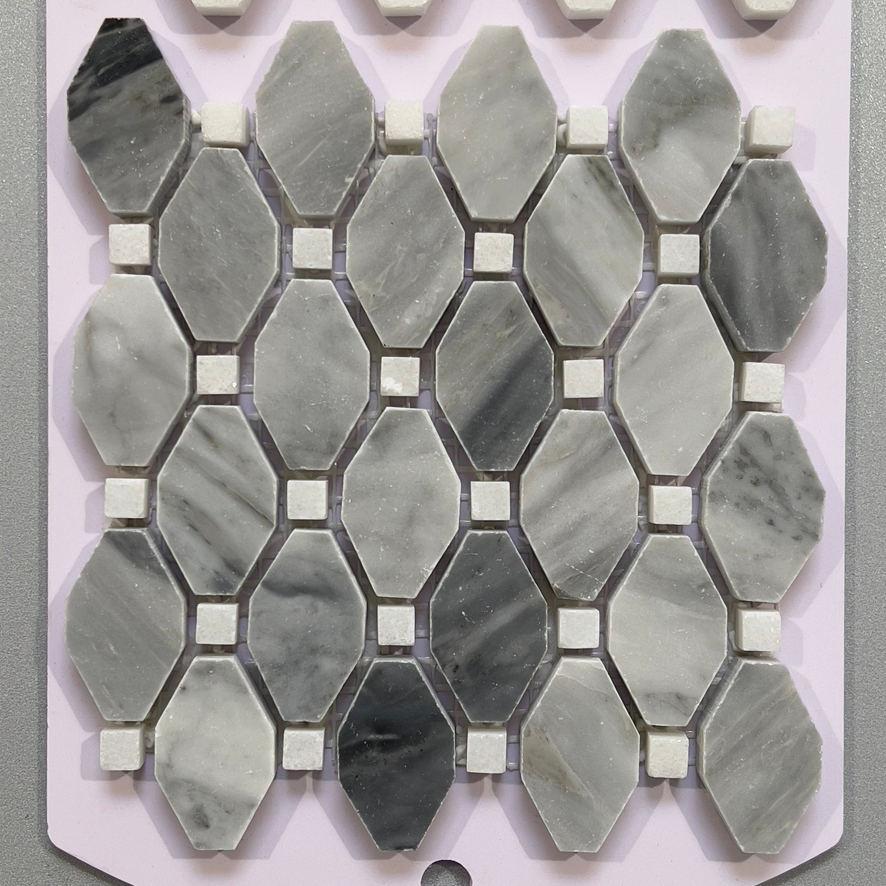 Grey marble picket mosaic - cseg19 – Tiles Warehouse