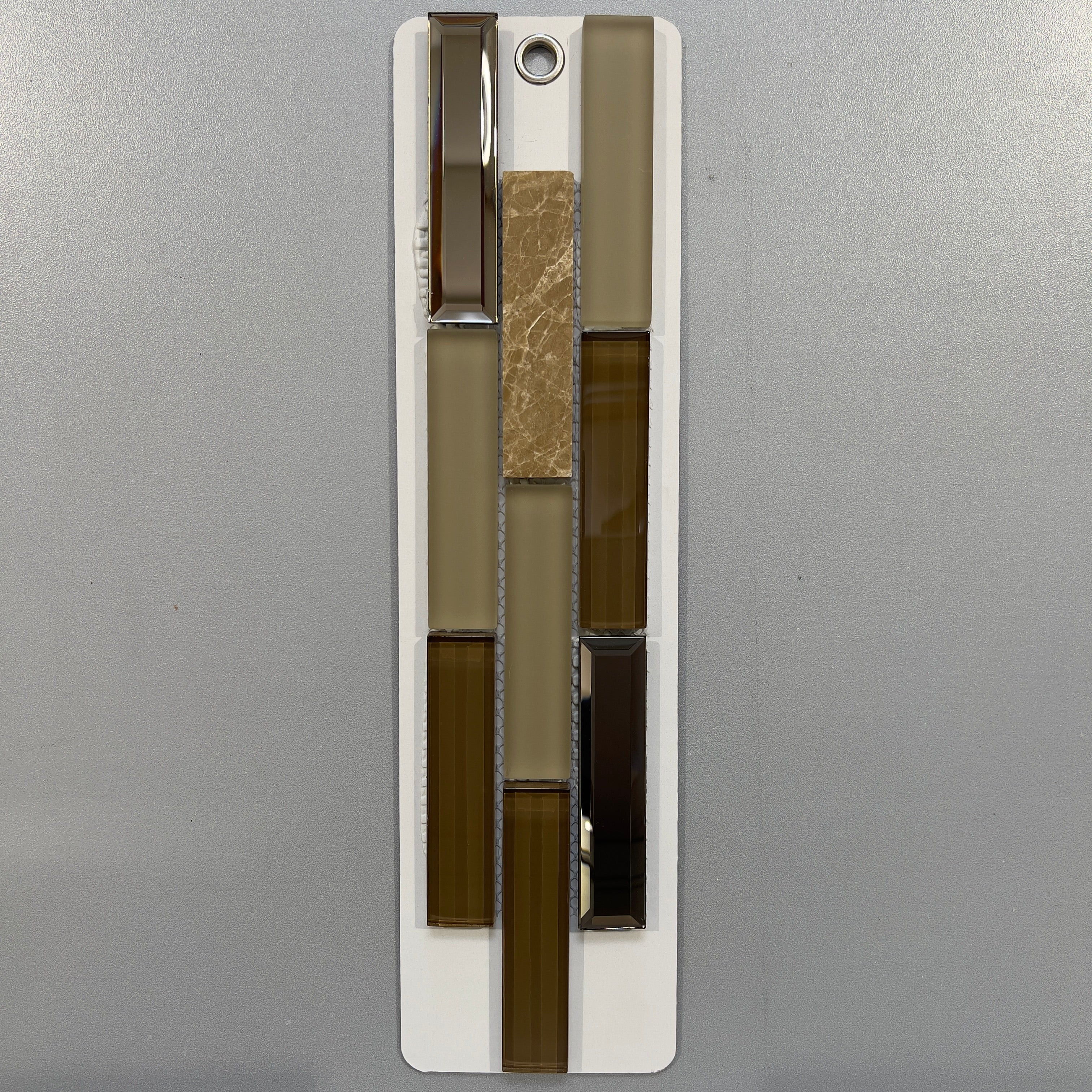 Mixed Brown Mirrored Look Glass and Marble Linear Mosaic/Pool Tile - p ...