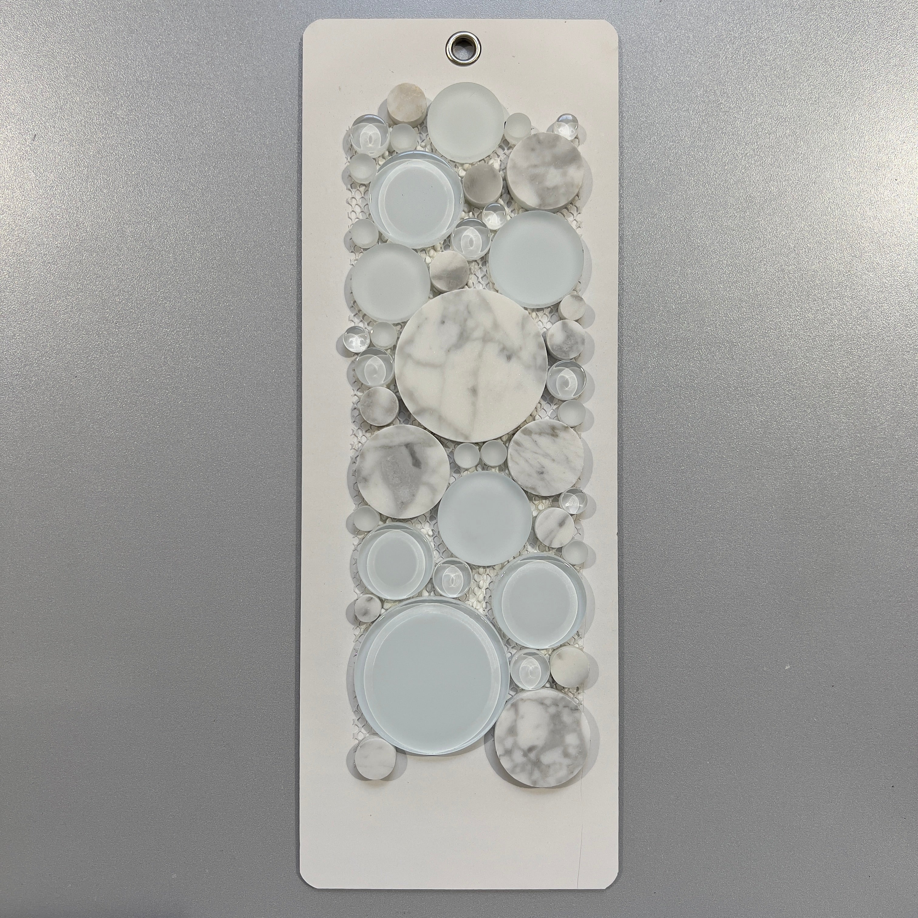 White Marble and Glass Circle Mosaic/Pool Tile - pbfs101 – Tiles Warehouse
