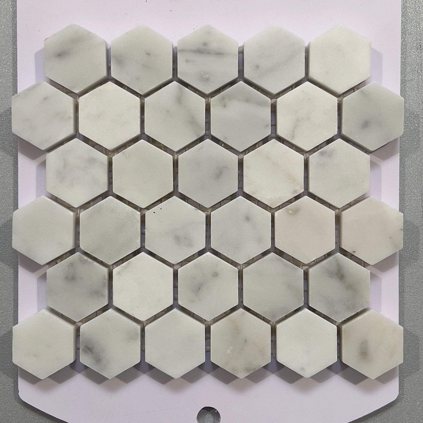 White marble hexagon mosaic/pool tile - ckbg02h – Tiles Warehouse