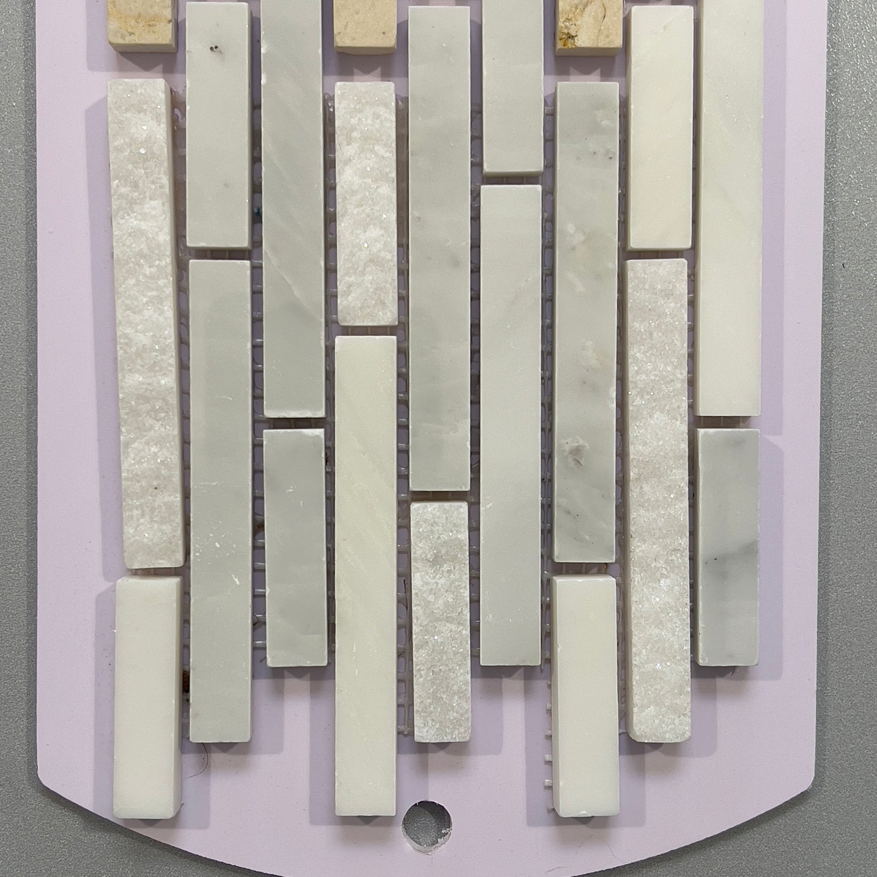 White marble linear mosaic - ckbp29 – Tiles Warehouse
