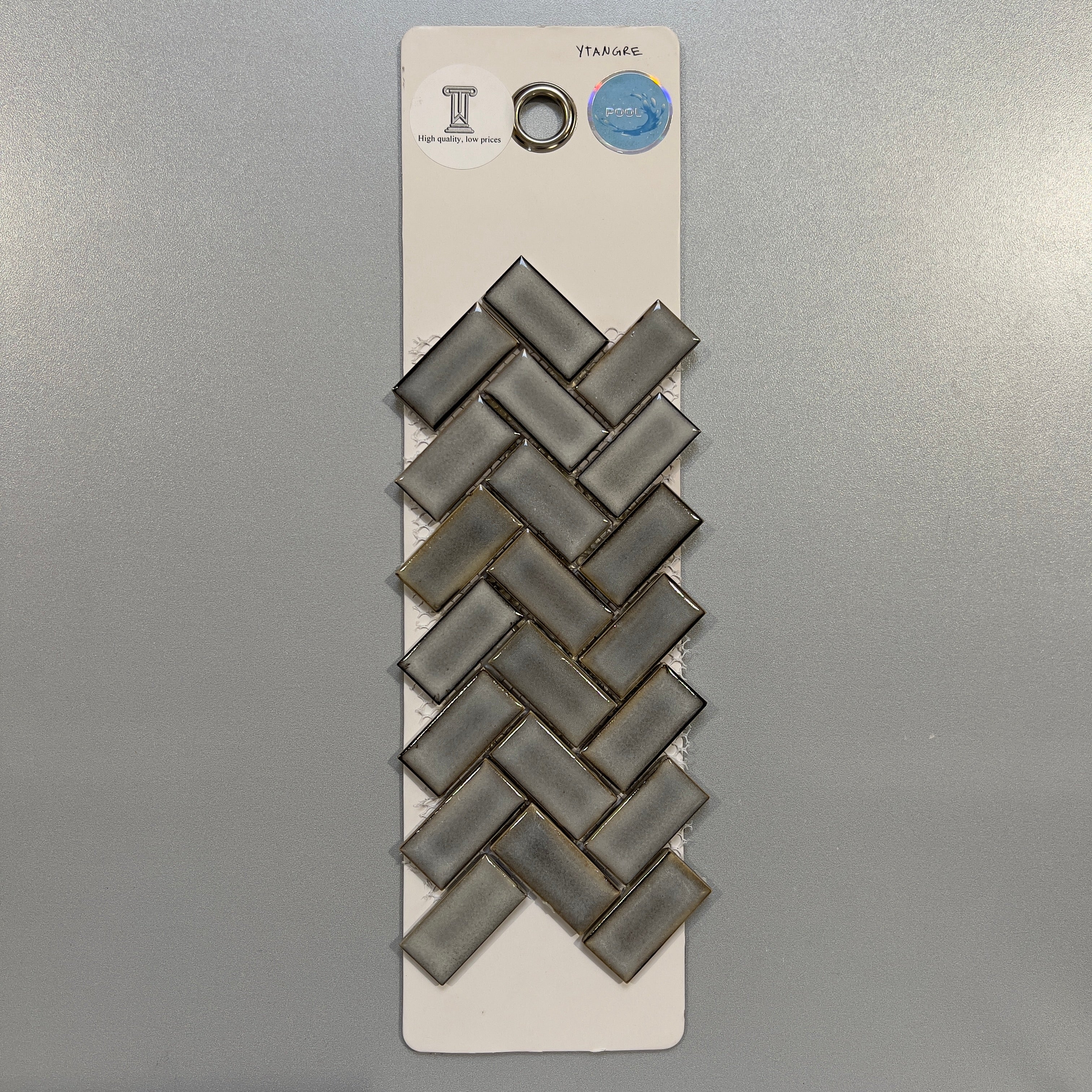grey herringbone pool tile mosaic - ytangre – Tiles Warehouse