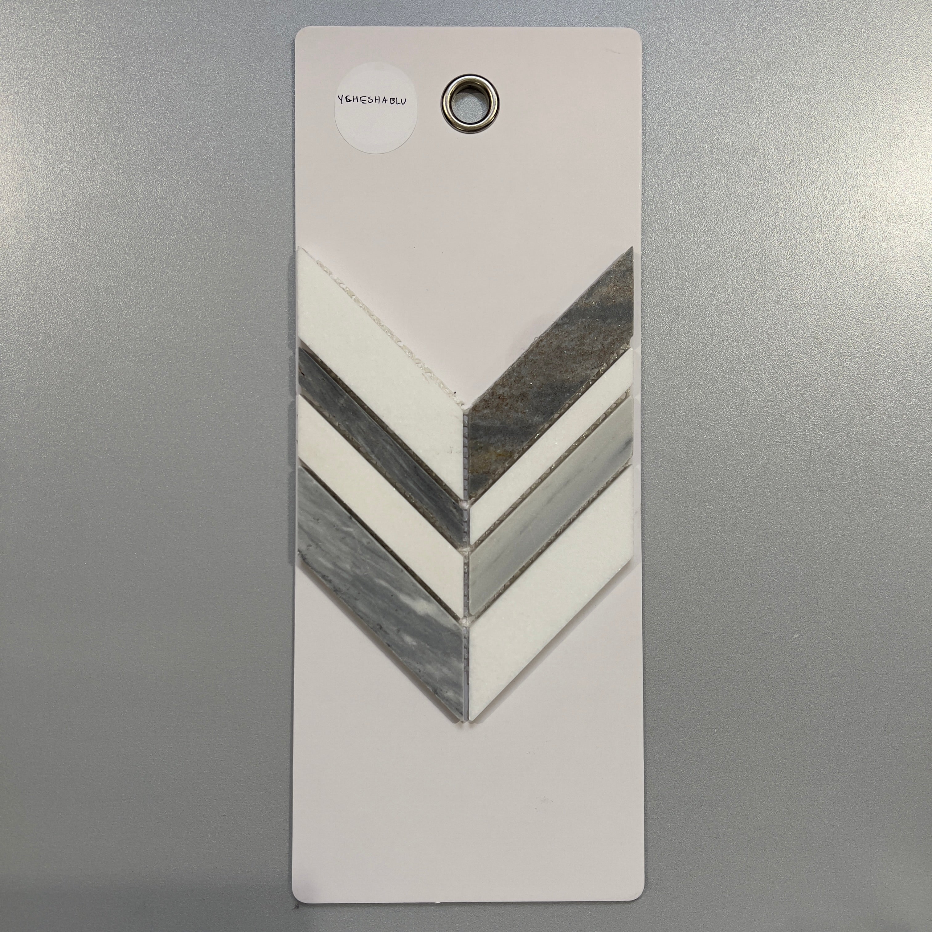 mixed grey marble chevron mosaic - ycheshablu – Tiles Warehouse