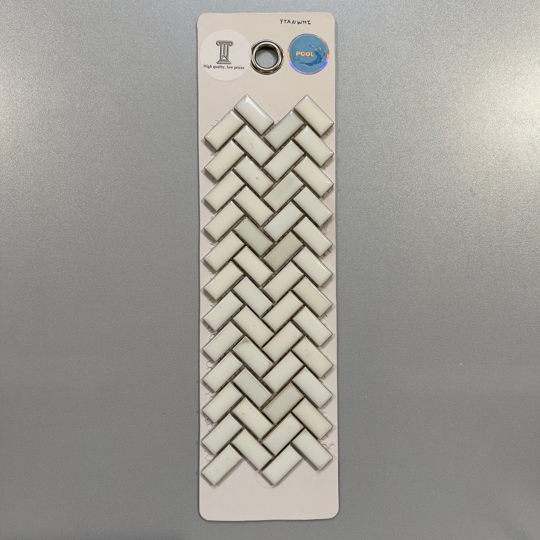 white ceramic herringbone pool tile mosaic - ytanwhi – Tiles Warehouse